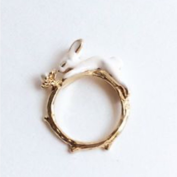 Jewelry | Gold Rabbit Ring With Pearl Accent | Poshmark